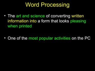 Word processing-dtp | PPT