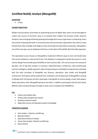 Certified NoSQL MongoDB (CNA) | PDF