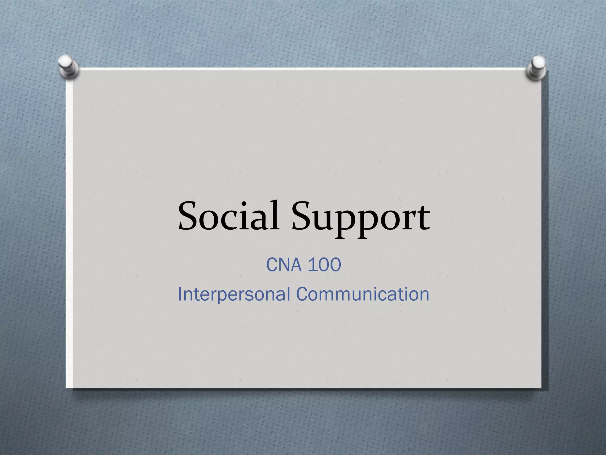 Social Support | PPT