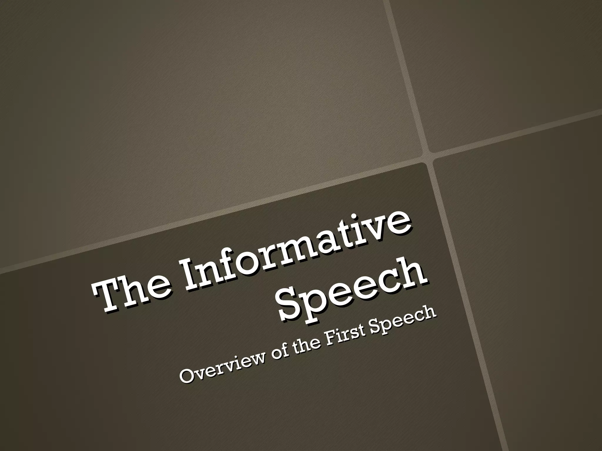 Informative Speech | PPT