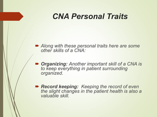 Certified Nursing Assistant (CNA) job discription & duties | PPTX