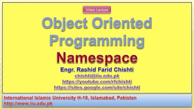 Object Oriented Programming Using C++: C++ Namespaces.pptx
