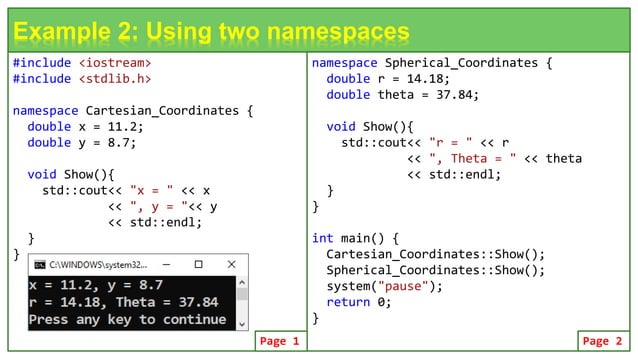 Object Oriented Programming Using C C Namespacespptx