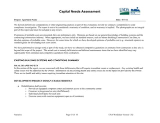 Capital Needs Assessment Example | PDF