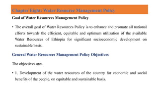 Water Resource Management Policy Water Resources | PPTX