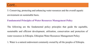 Water Resource Management Policy Water Resources | PPTX