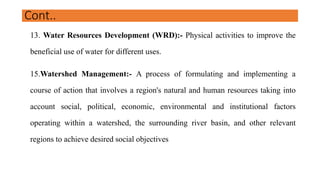 Water Resource Management Policy Water Resources | PPTX