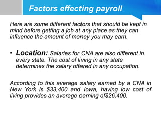 Certified Nursing Assistant (CNA) salary information | Payroll of CNA ...