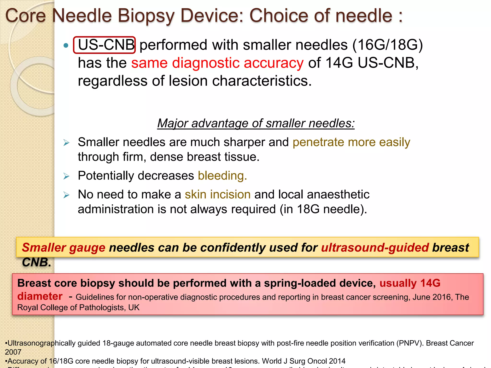 Core Needle Biopsy of Breast : Updates | PPTX