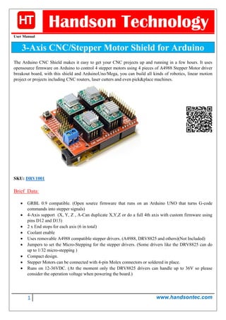 CNC 3-Axis Stepper Motor Shield | PDF