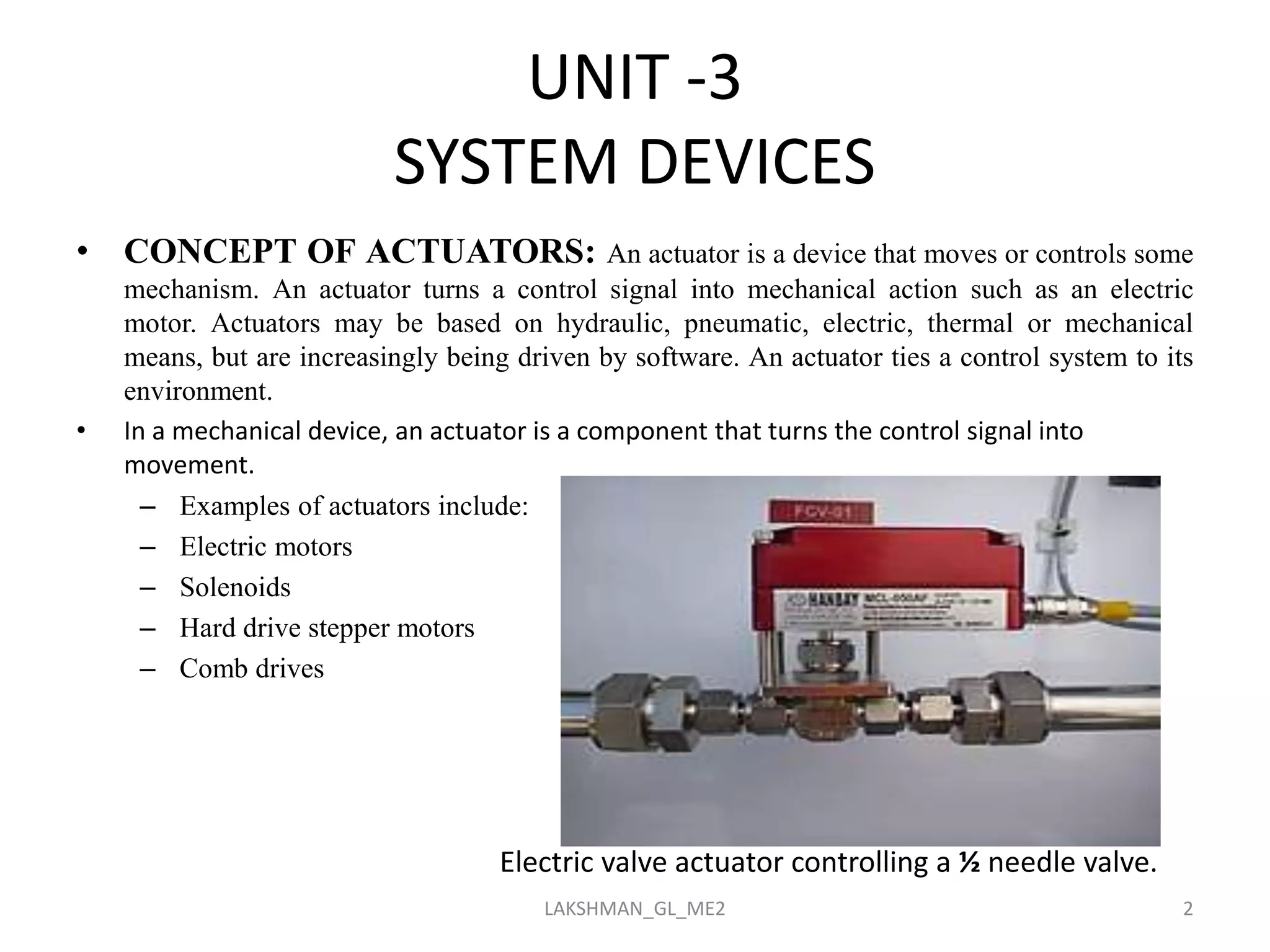 concept of Actuators | PPTX | Physics | Science