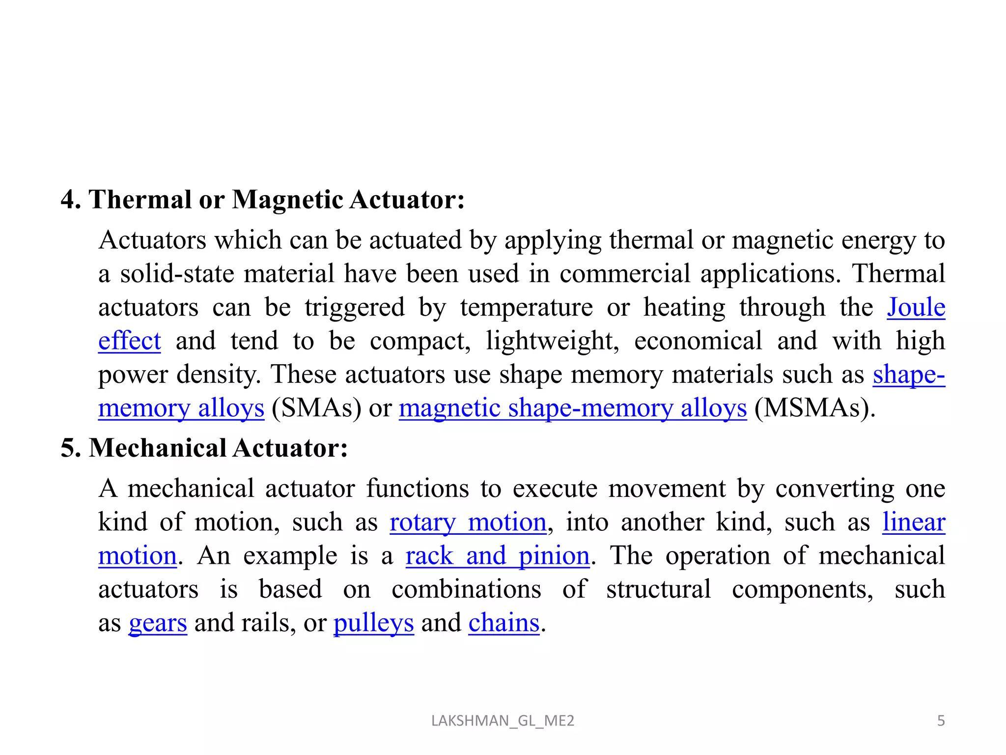 concept of Actuators | PPTX | Physics | Science