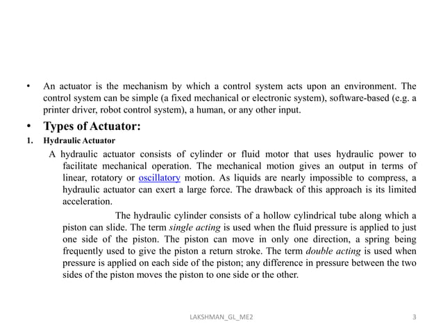 concept of Actuators | PPTX | Physics | Science