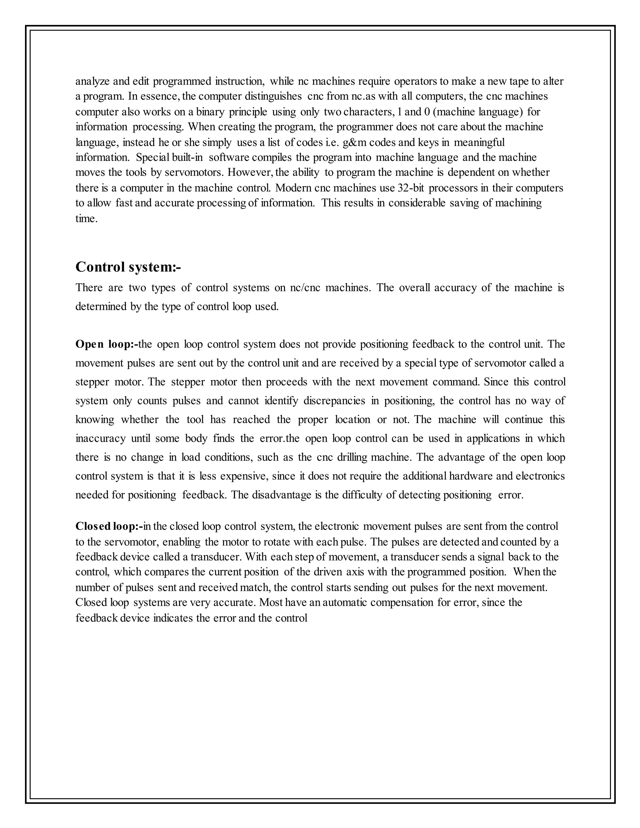 Cnc machine report | DOCX