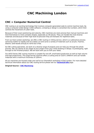 Cnc machining | PDF