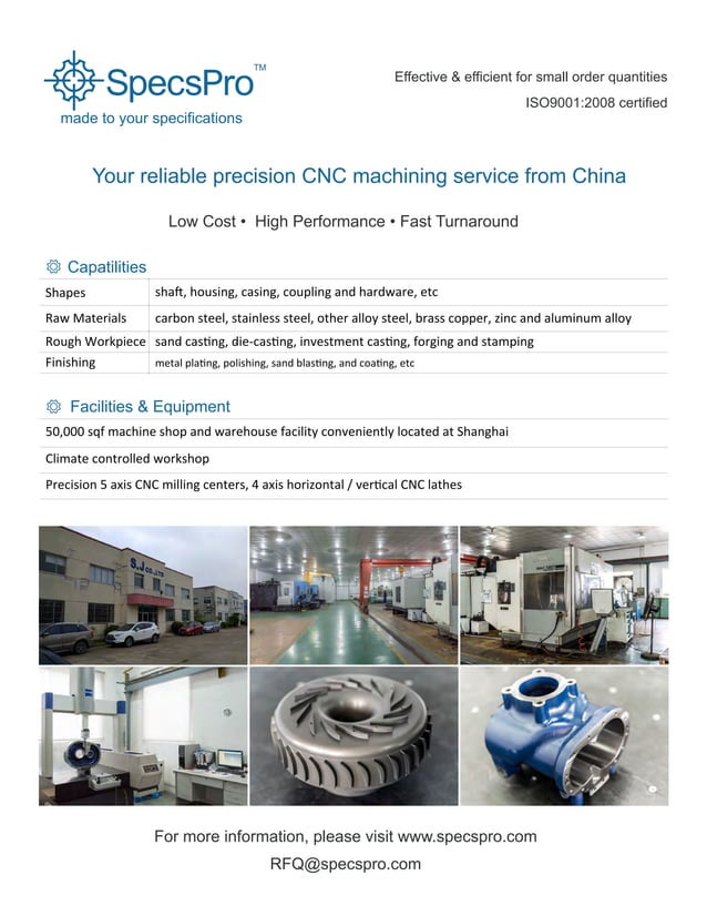Cnc machining china SpecsPro brochure | PDF