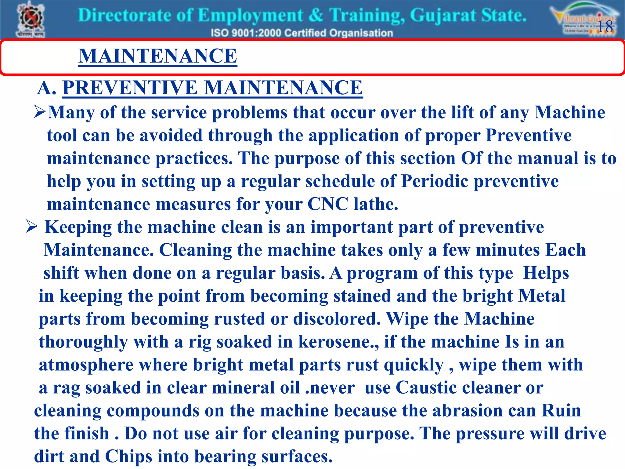 CNC Machine Maintenance | PPTX