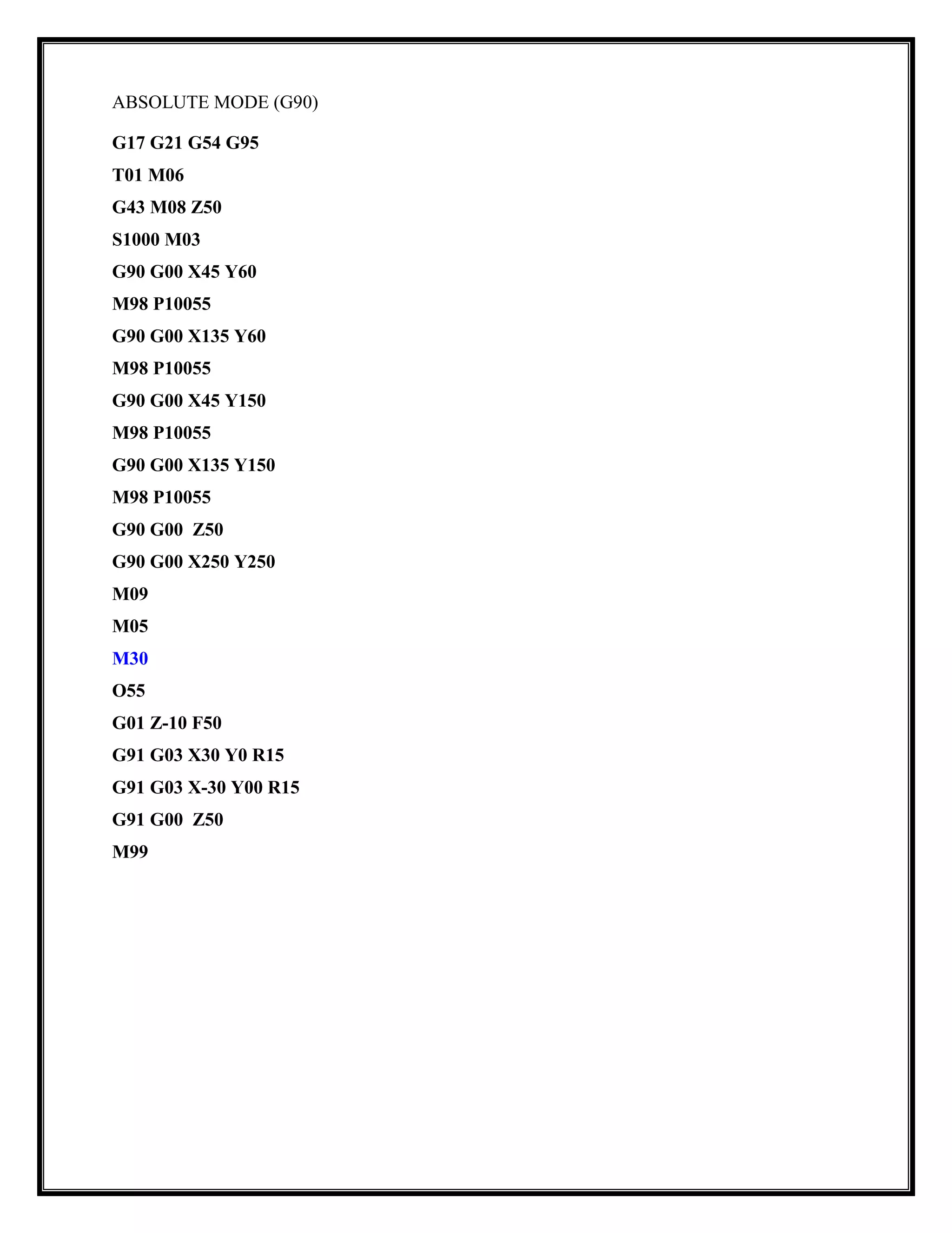 Cnc milling programs | PDF