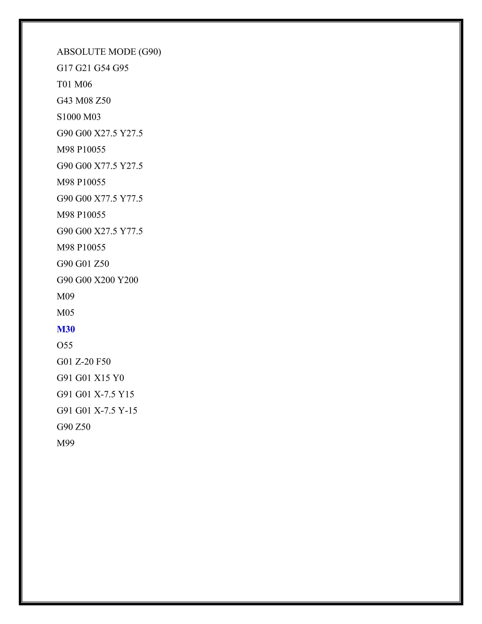 Cnc milling programs | PDF