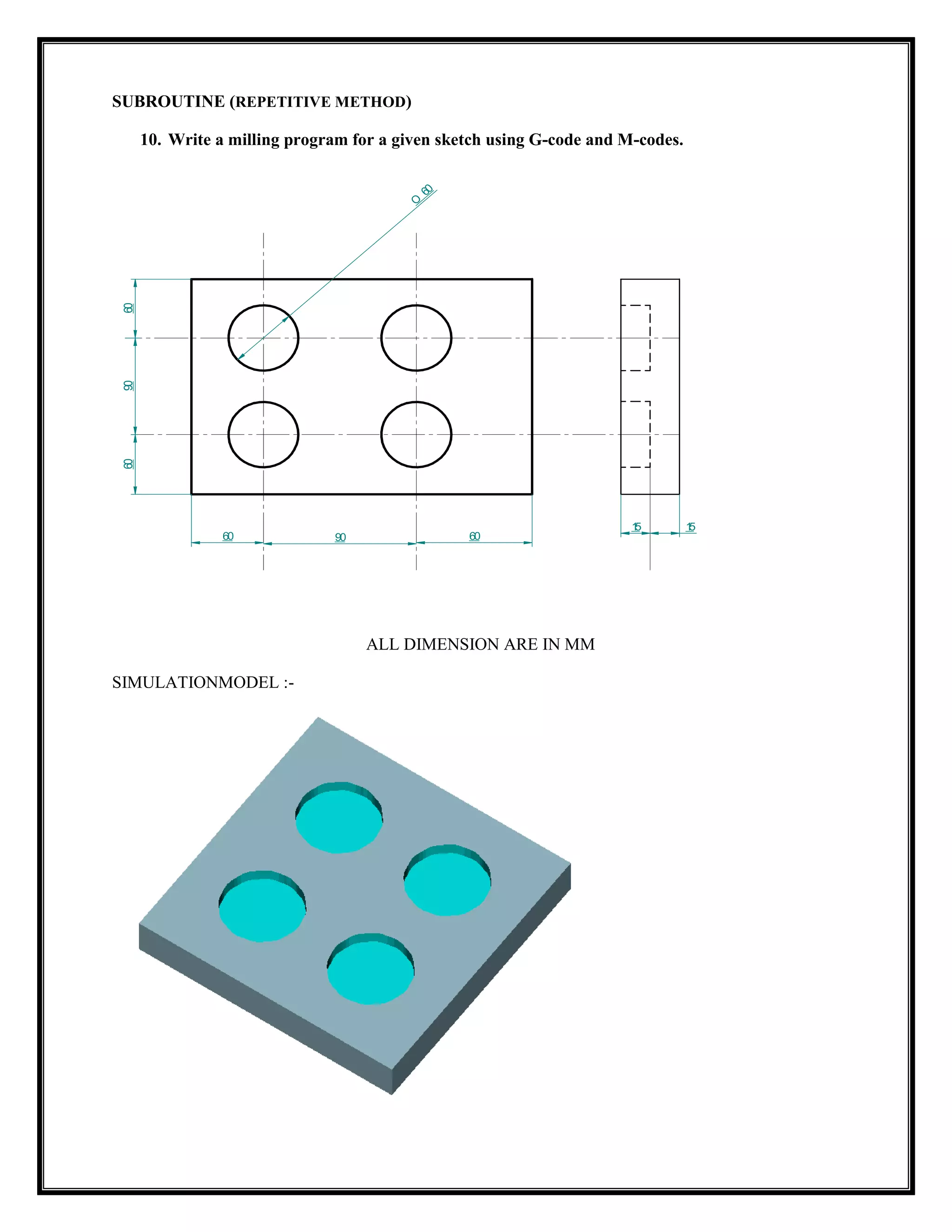 Cnc milling programs | PDF