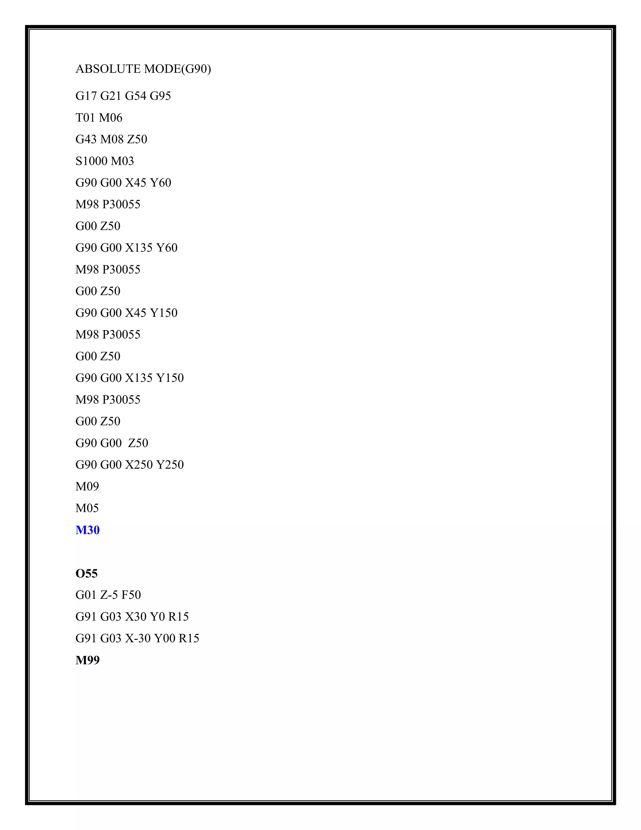 Cnc milling programs | PDF