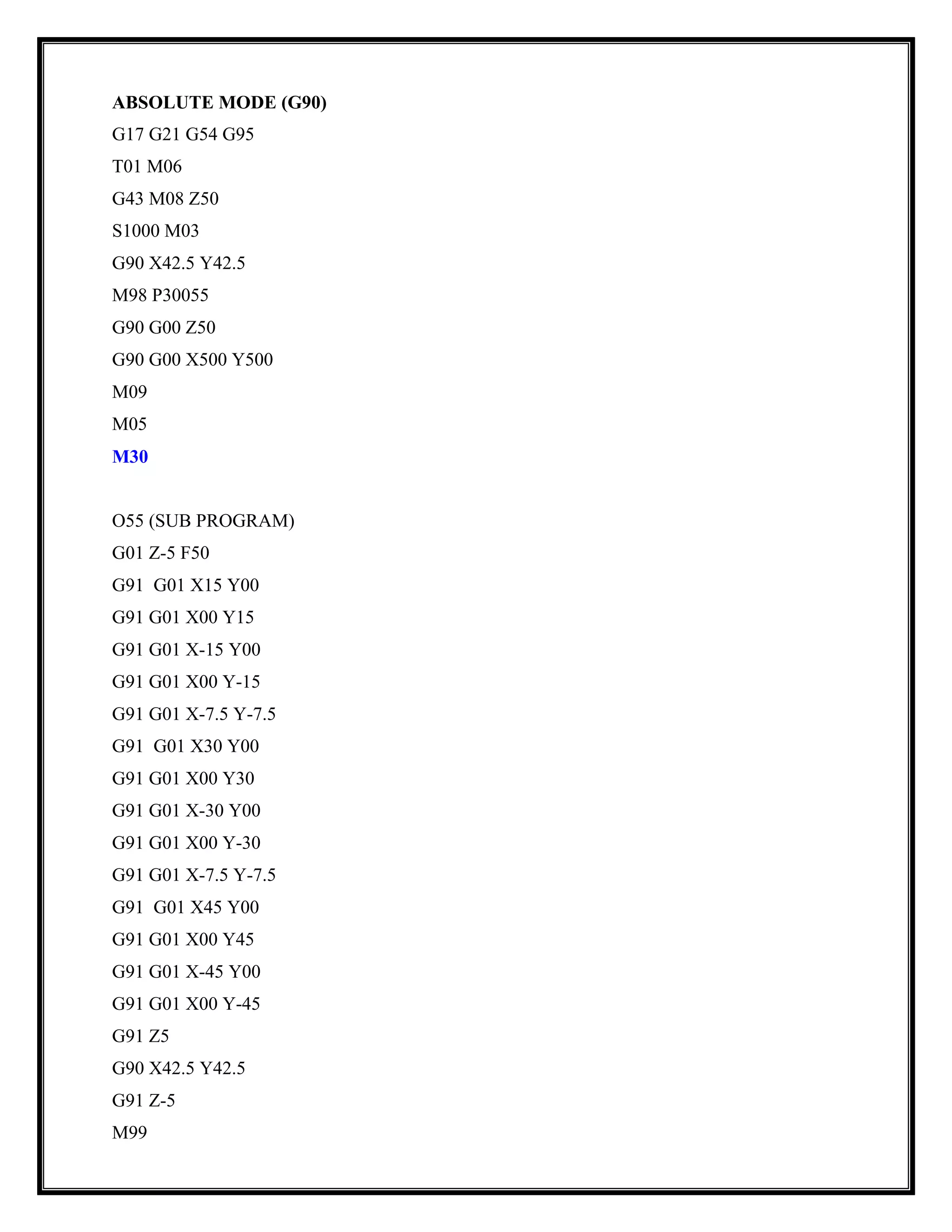 Cnc milling programs | PDF