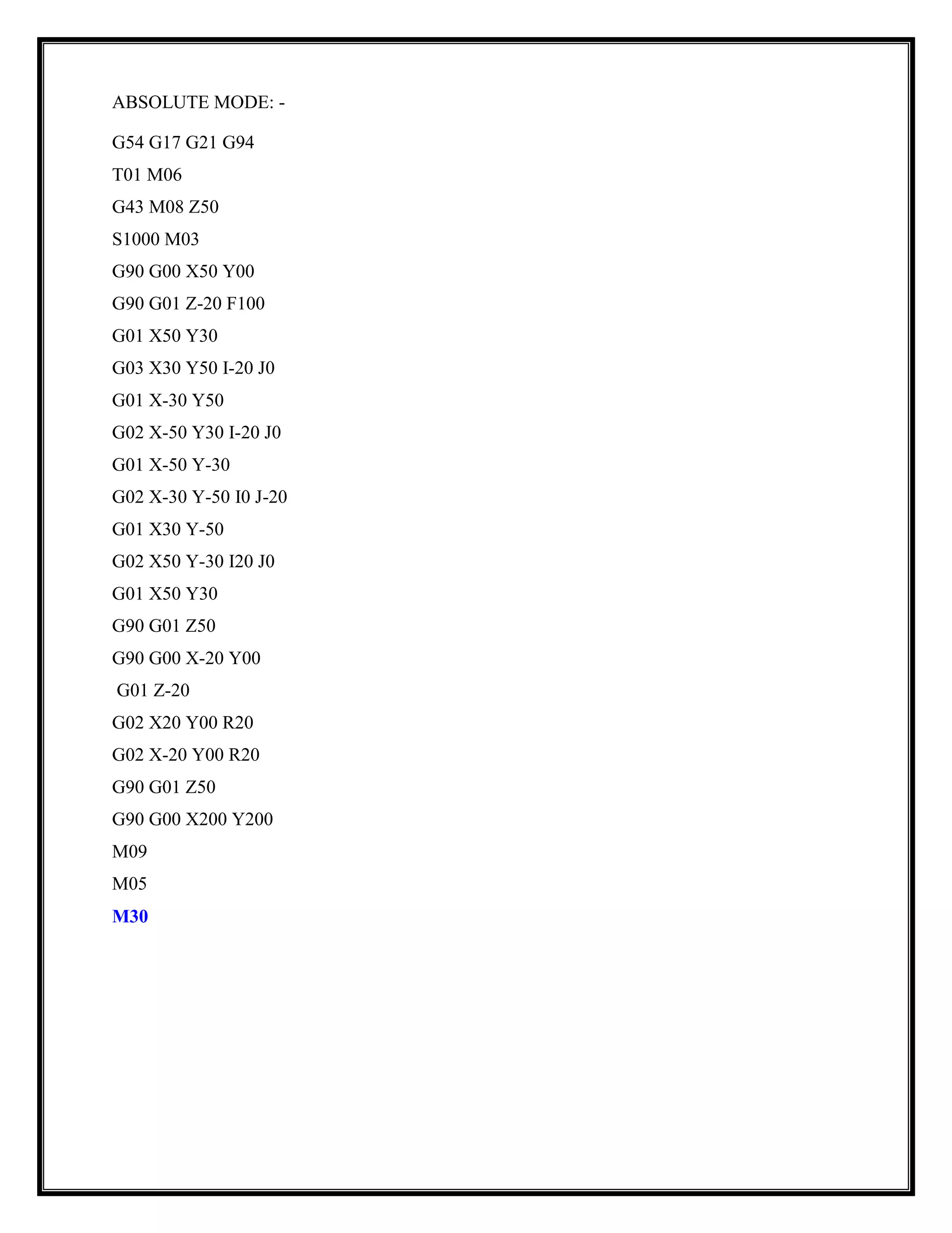 Cnc milling programs | PDF
