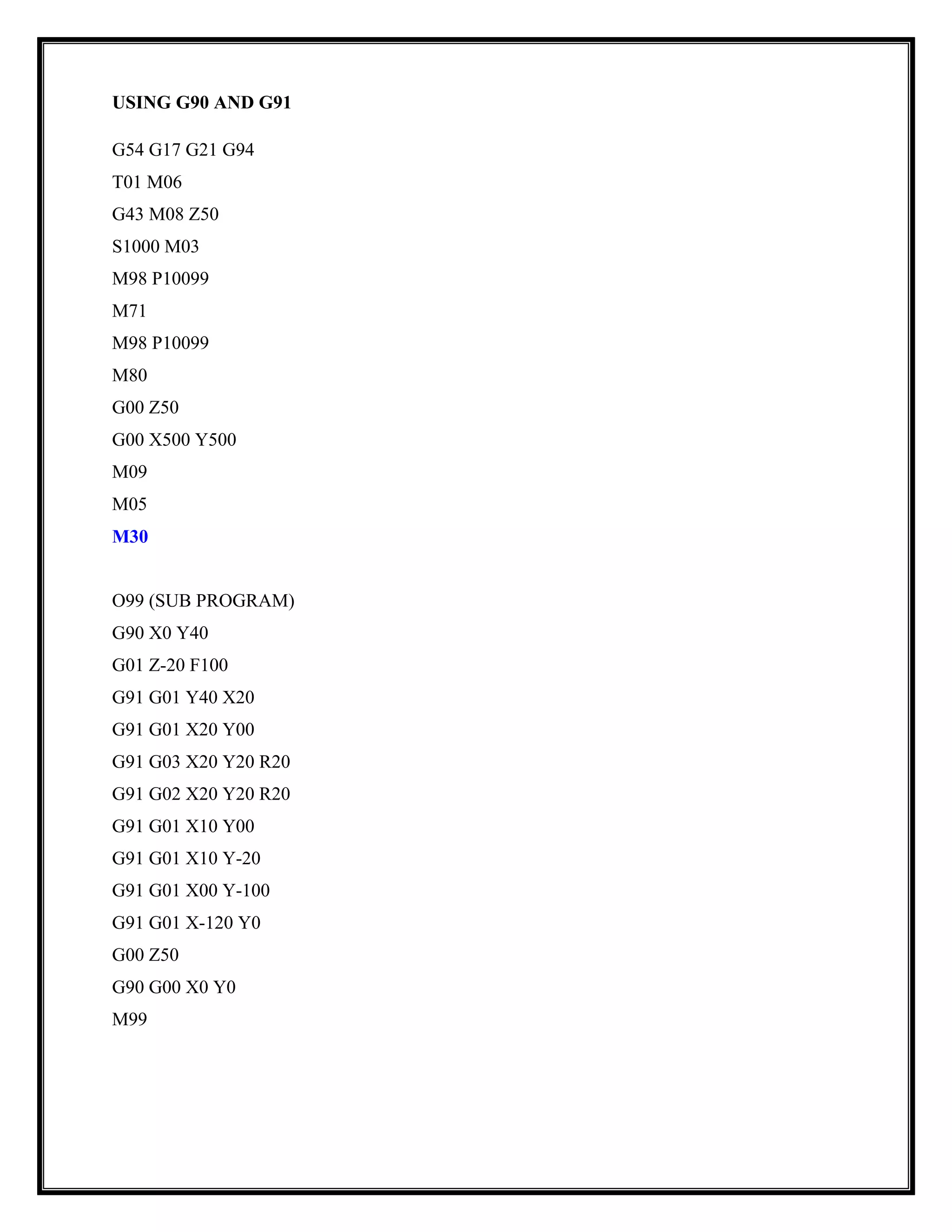 Cnc milling programs | PDF
