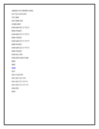 Cnc milling programs | PDF