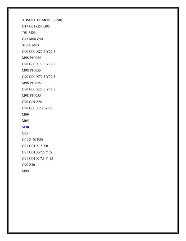 Cnc milling programs | PDF