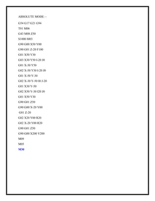 Cnc milling programs | PDF