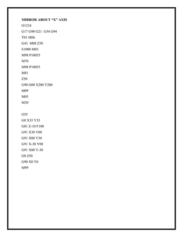 Cnc milling programs | PDF