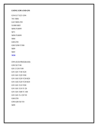 Cnc milling programs | PDF