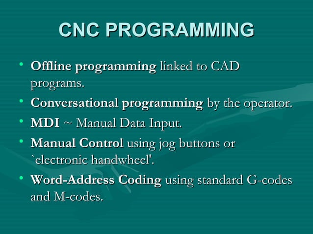 Cnc part programming 4 unit | PPT