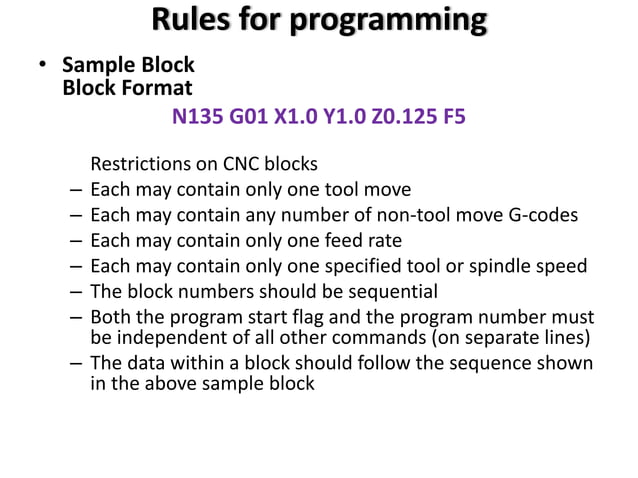 CNC part programming