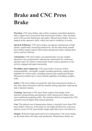 CNC Press Brakes:Exploring the World of CNC and CNC Press Brakes | PDF