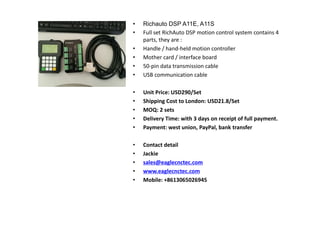 Cnc router richauto dsp controller a11 | PPT
