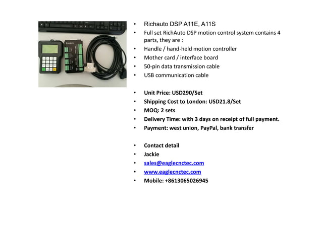 Cnc router richauto dsp controller a11 | PPT