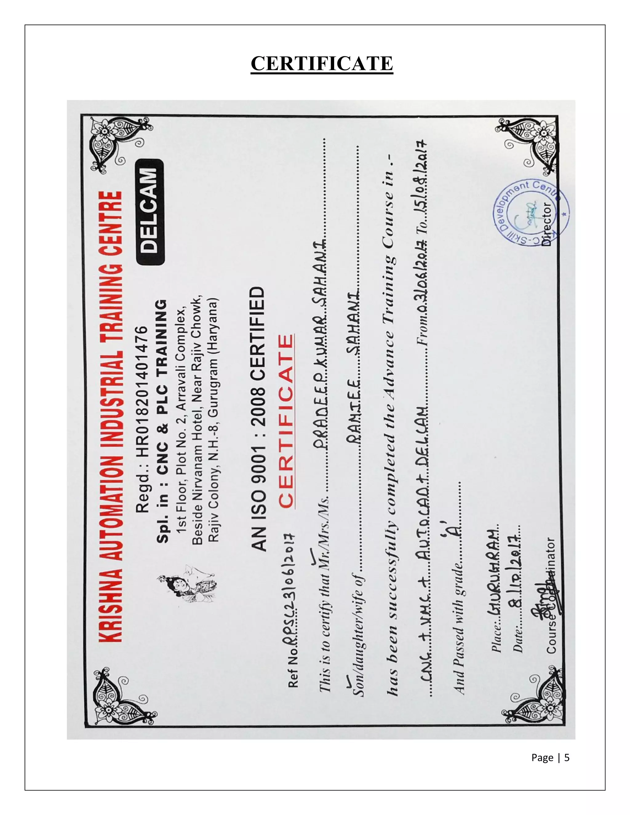 A Project Report on CNC Training | PDF