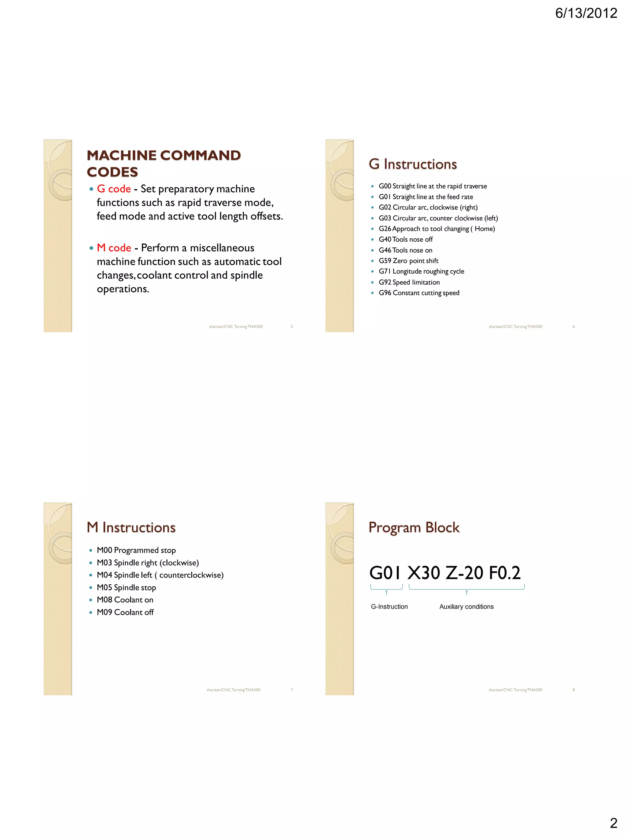 Cnc turning lecture6 | PDF