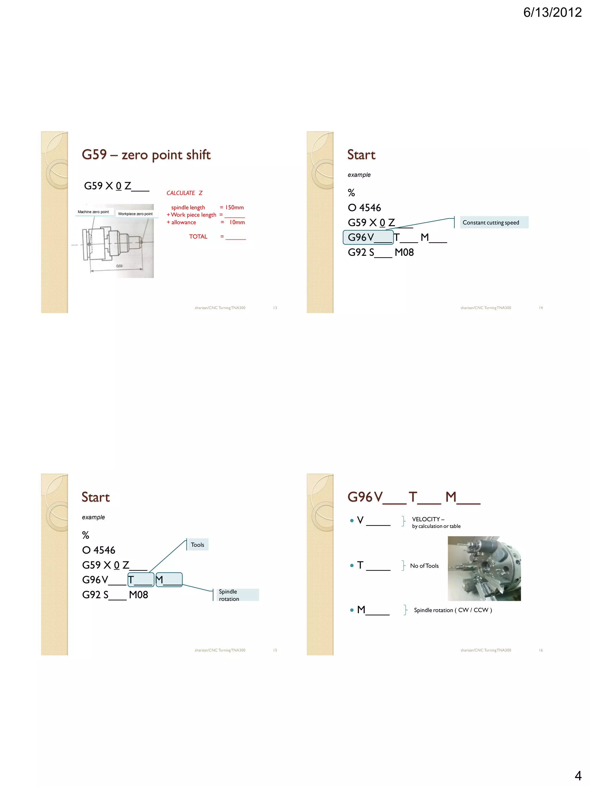 Cnc turning lecture6 | PDF