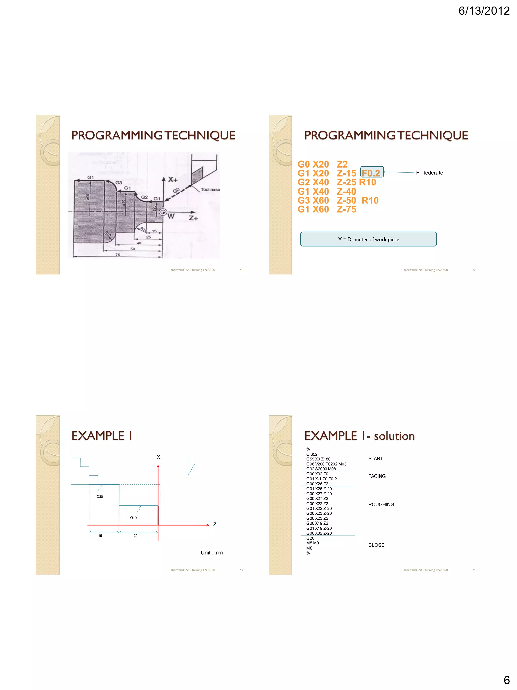 Cnc turning lecture6 | PDF