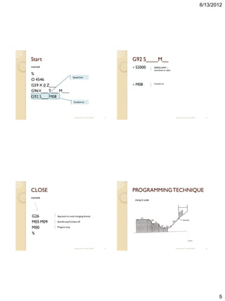 Cnc turning lecture6 | PDF