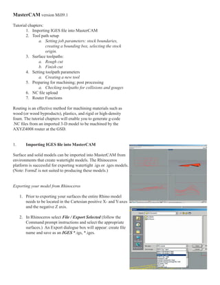 Cnc tutorial mastercam | PDF | Woodworking | Arts and Crafts