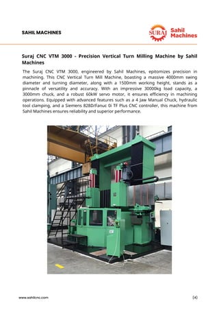 Revolutionizing Precision Machining: Suraj CNC Vertical Turn Mill Series by Sahil Machines | PDF