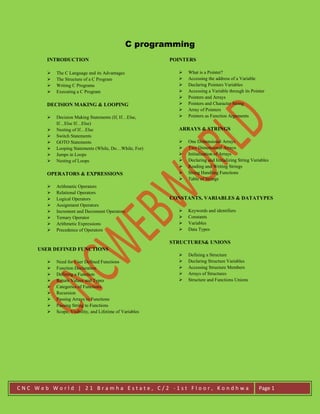 Cncwebworld c programming, | PDF