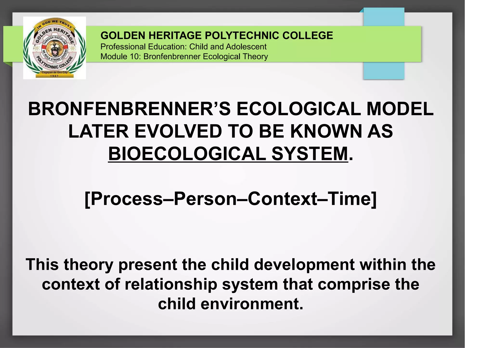 Brofenbrenner Bio/Ecological Theory (02 K12_HOTS Full) | PDF