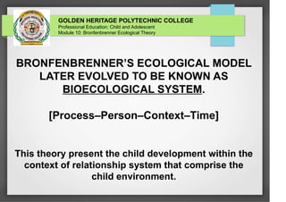 Brofenbrenner Bio/Ecological Theory (02 RBEC_LOTS Generic) | PPT