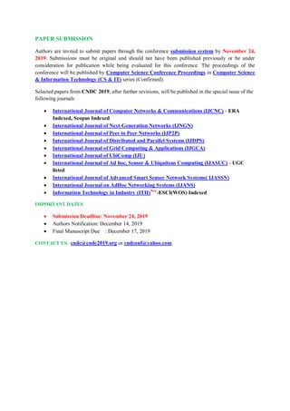 6th International Conference on Computer Networks & Data Communications (CNDC 2019) | PDF