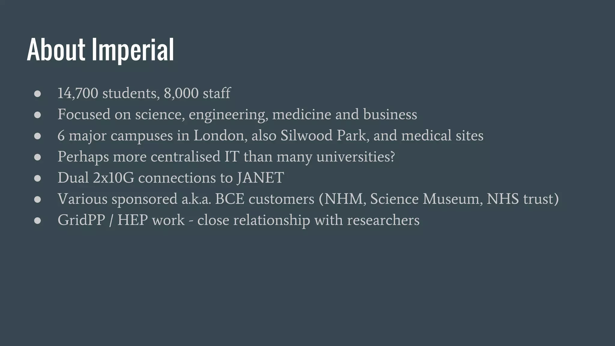 Science DMZ at Imperial | PPT